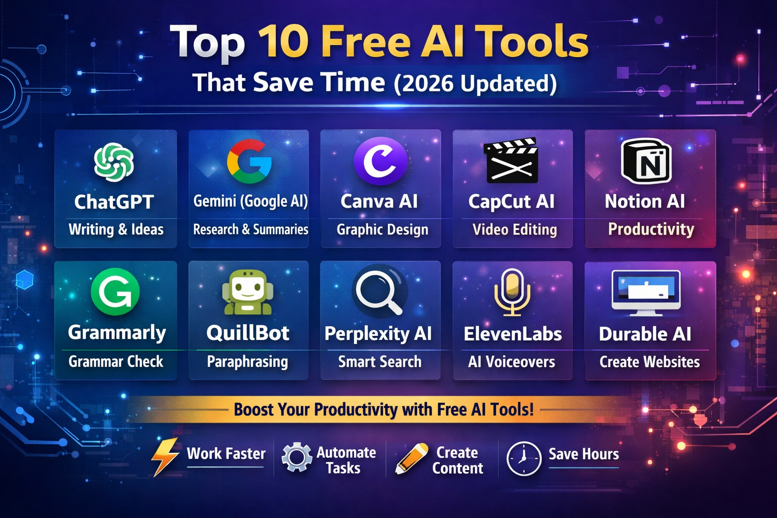 Top 10 Free AI Tools to Save Time in 2026 | Best Productivity Tools